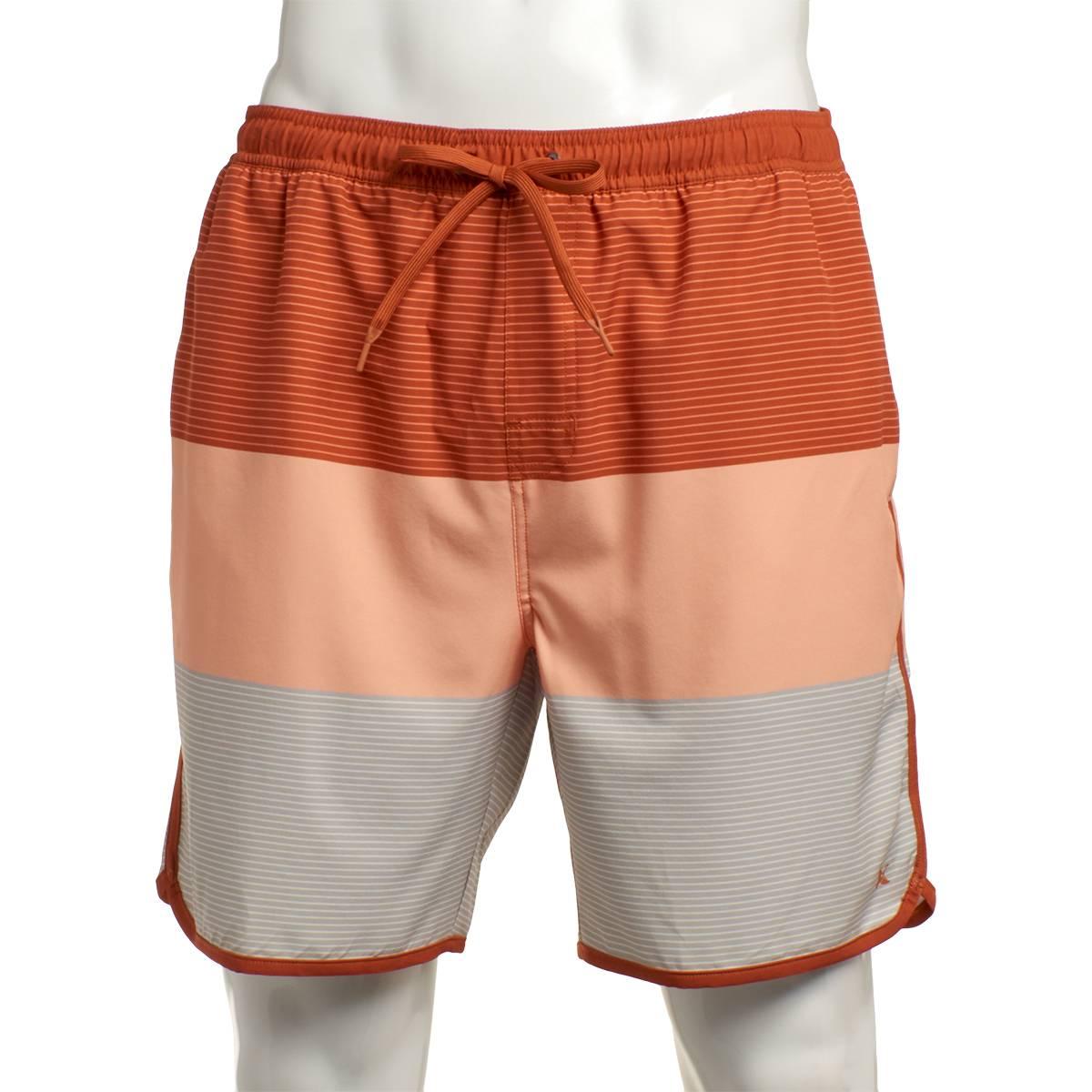 Click here for Mens Eddie Bauer(R) Stripe Color Block Swim Trunks prices