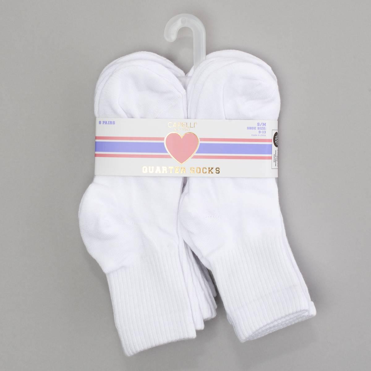 Click here for Girls Capelli(R) New York 8pk. Solid Quarter Socks prices