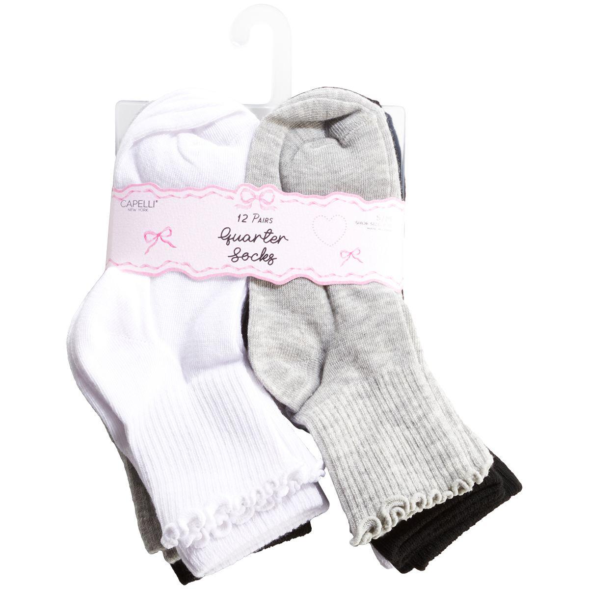 Click here for Girls Capelli(R) New York 12pk. Mixed Quarter Sock... prices