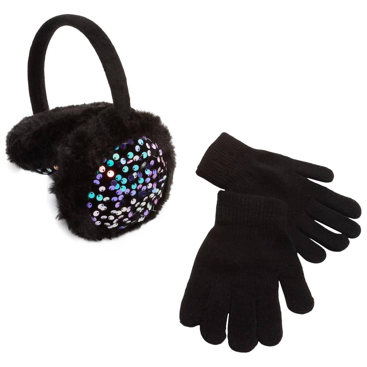 Click here for Girls Elli by Capelli Sequin Faux Fur Earmuffs & G... prices