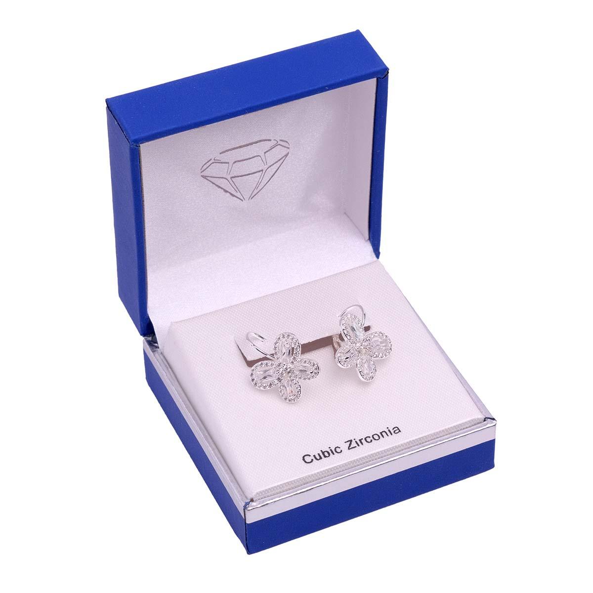 Click here for Silver-Tone CZ Butterfly Leverback Earrings prices