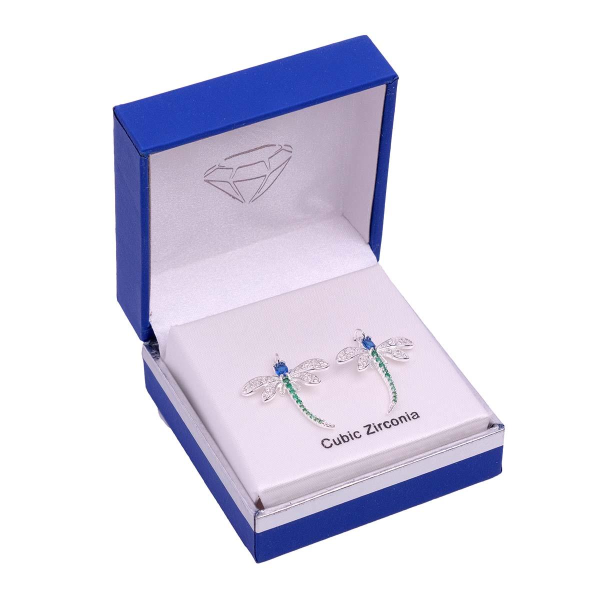 Click here for Silver-Tone CZ Dragonfly Drop Earrings prices