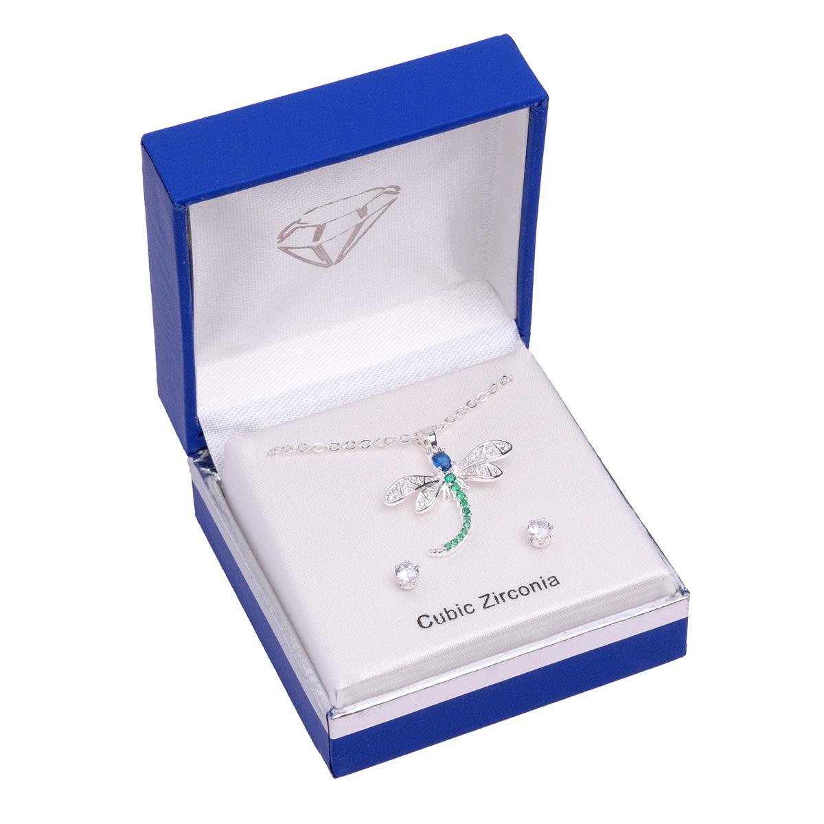 Click here for Silver-Tone CZ Dragonfly Pendant & Earring Set prices