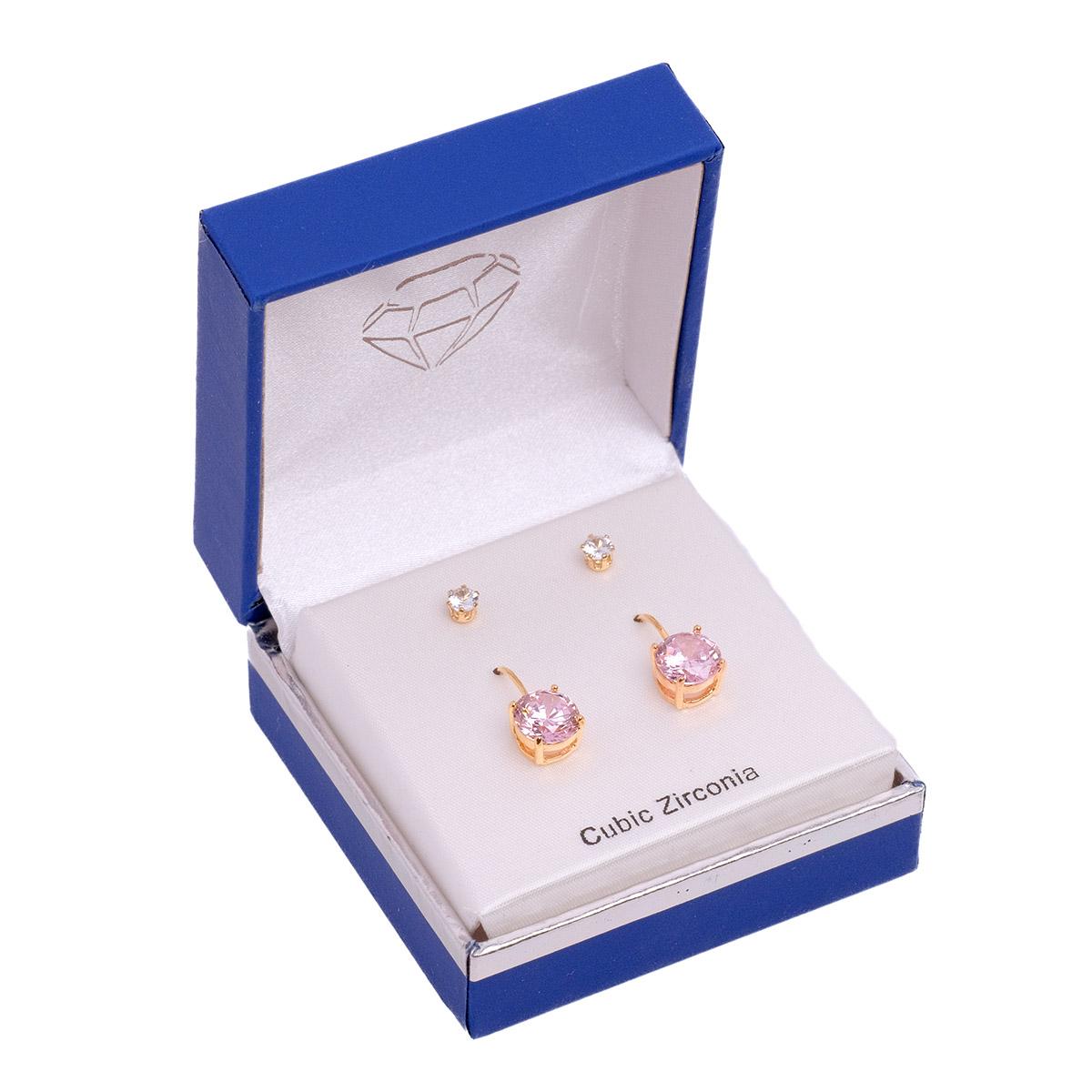 Click here for Gold-Tone CZ Earring 2pr. Set prices
