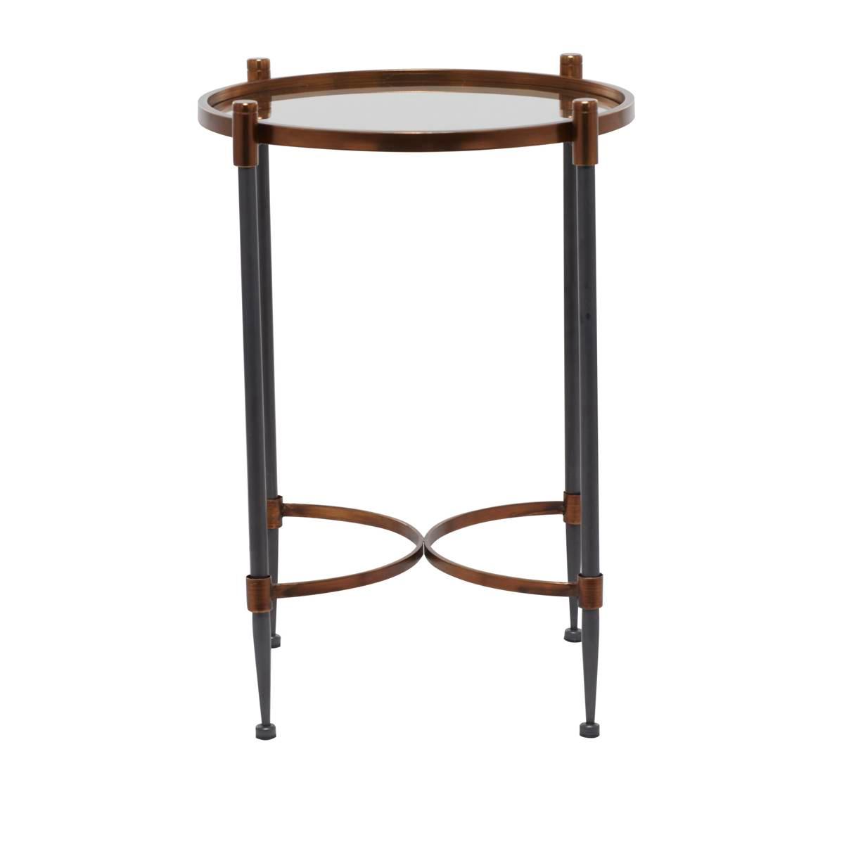 Click here for 9th & Pike(R) Black Metal Traditional Accent Table prices