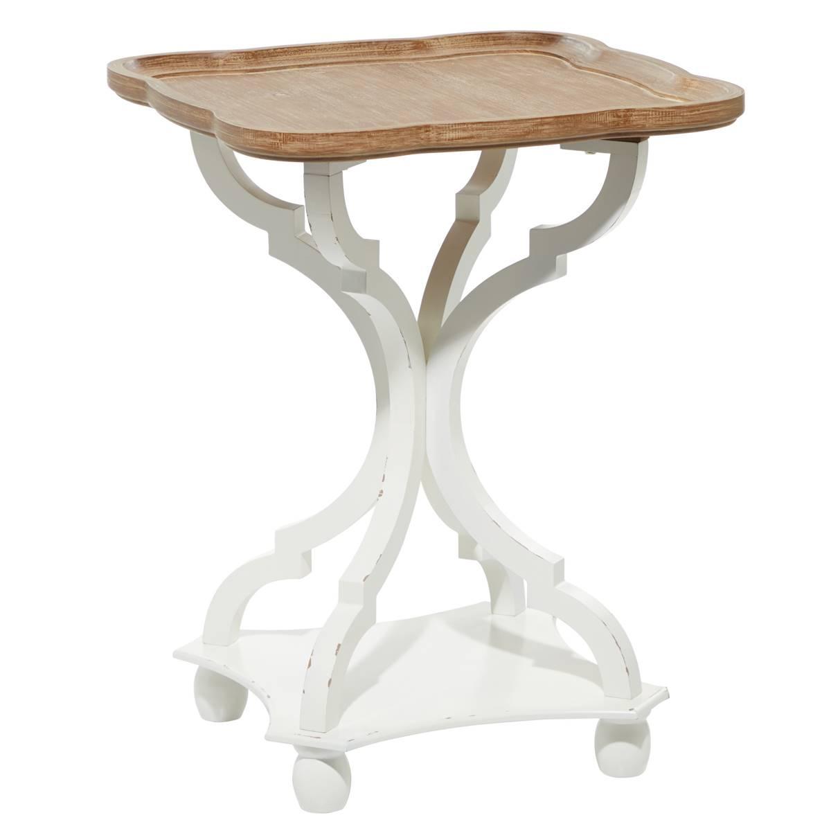 Click here for 9th & Pike(R) White Farmhouse Wood Accent Table prices