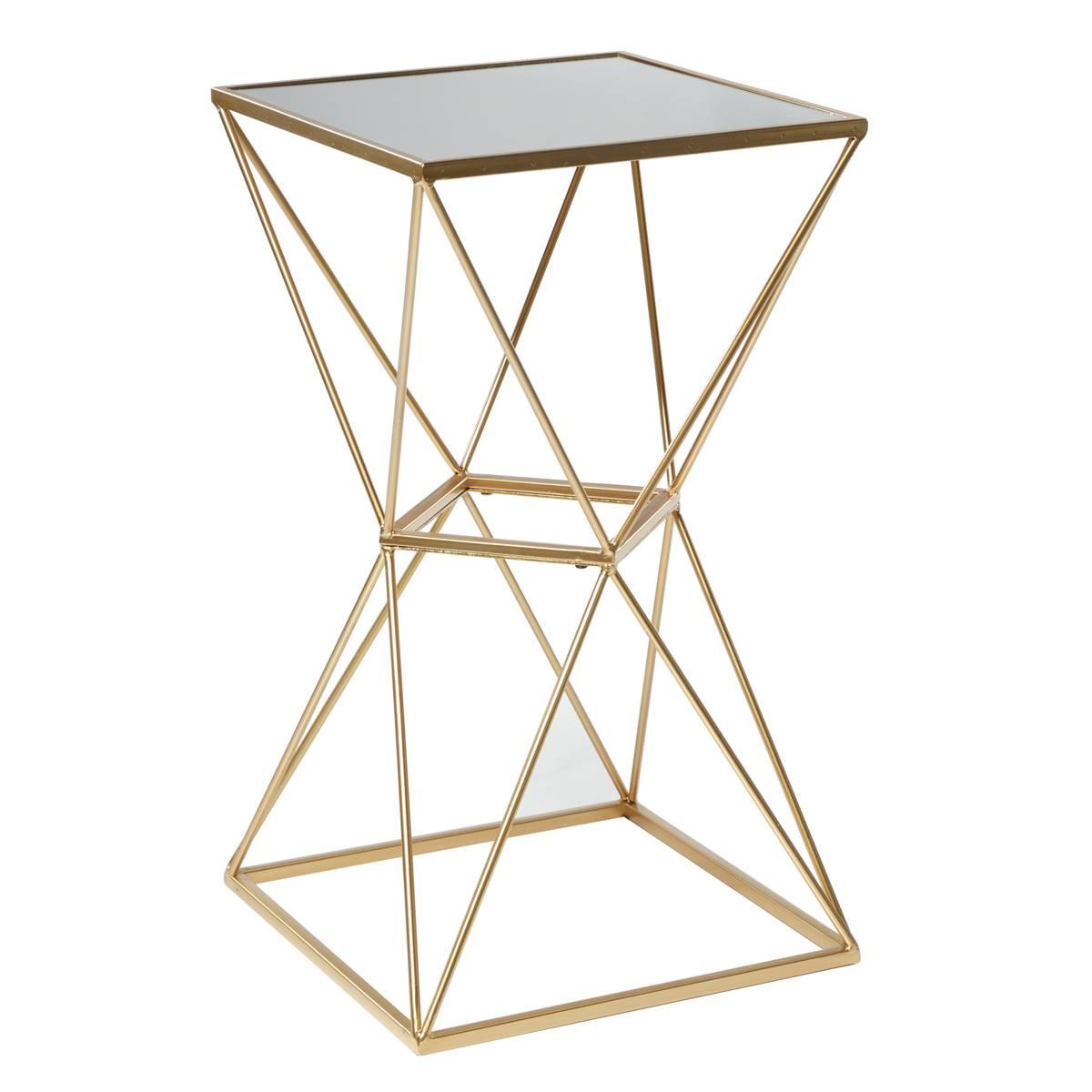 Click here for 9th & Pike(R) Gold Glam Metal Accent Table prices