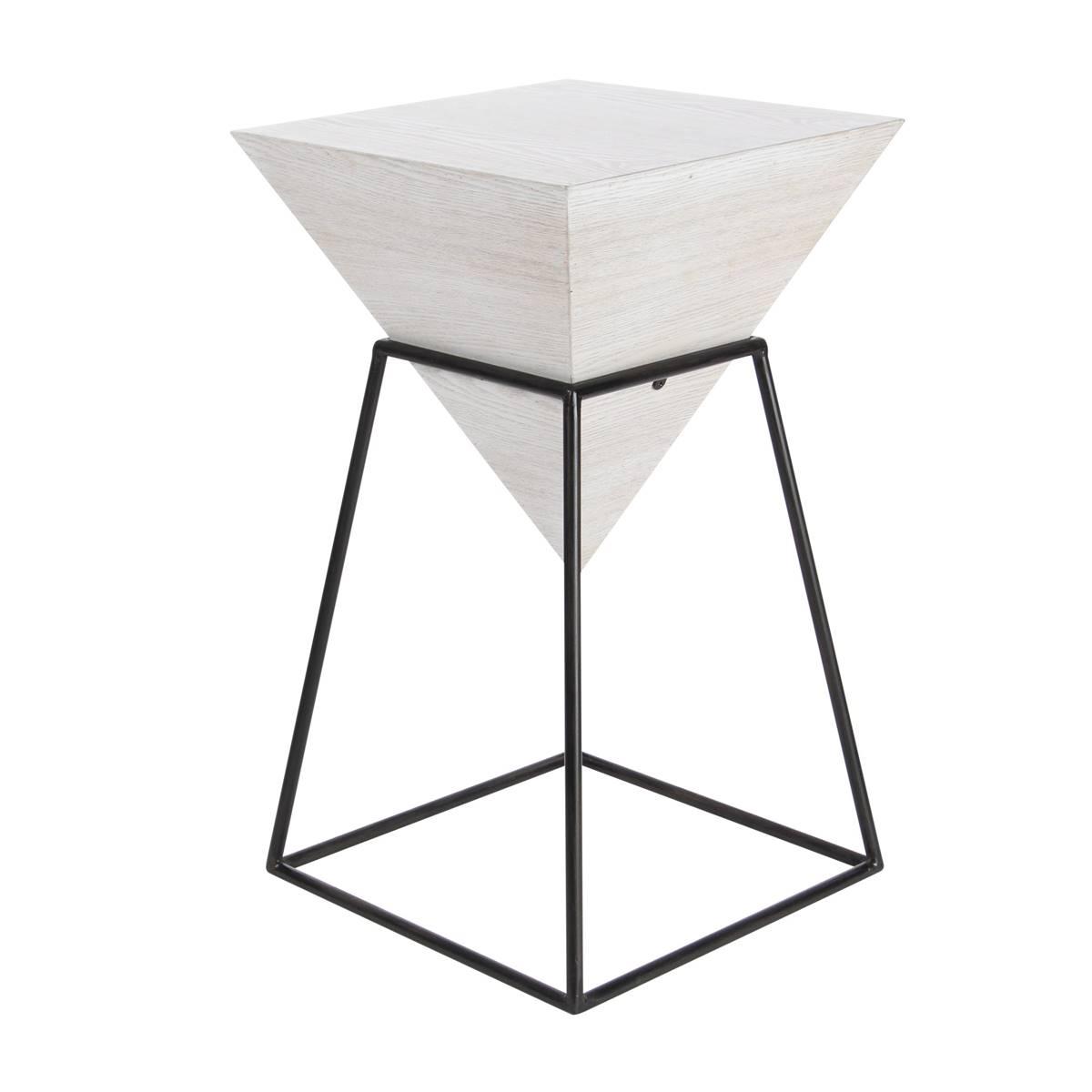 Click here for 9th & Pike(R) White Metal and Wood Modern Accent T... prices