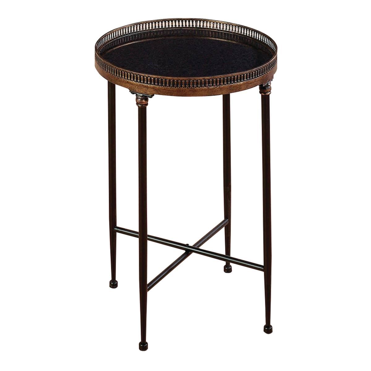 Click here for 9th & Pike(R) Black Metal Traditional Accent Table prices