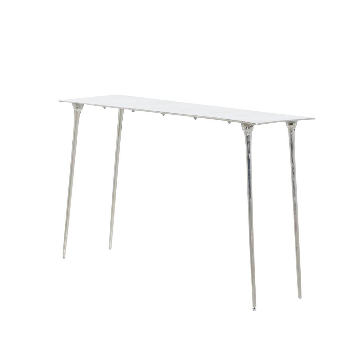 Click here for 9th & Pike(R) Silver Aluminum Glam Console Table prices