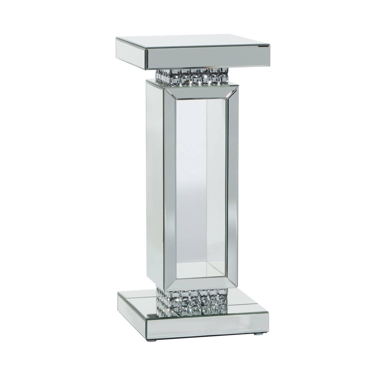 Click here for 9th & Pike(R) Silver Wood Glam Pedestal Table prices
