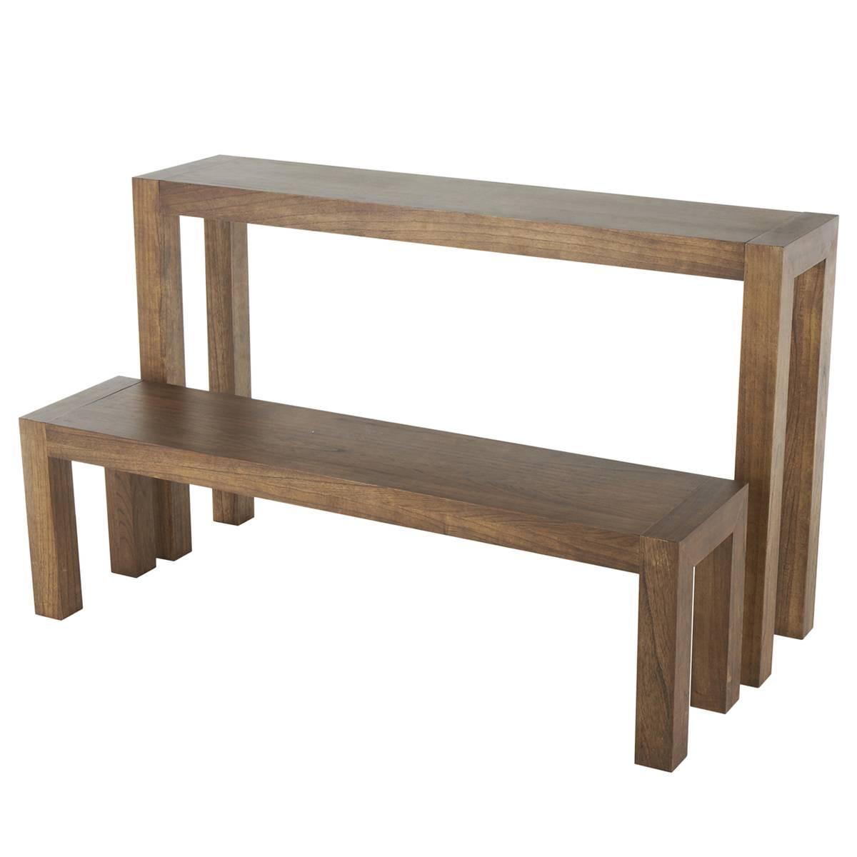 Click here for 9th & Pike(R) 2pc. Rustic Brown Wood Console Table... prices