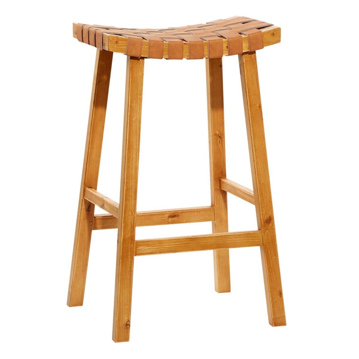 Click here for 9th & Pike(R) Rustic Brown Wood Bar Stool prices