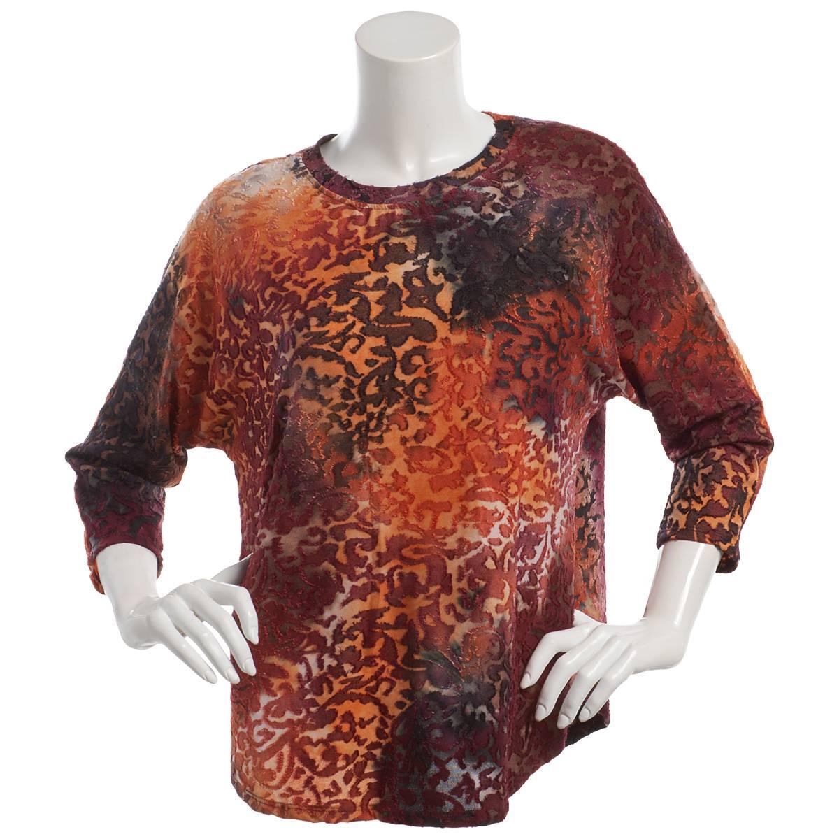Click here for Womens Cocomo 3/4 Sleeve Jacquard Tie Dye Blouse prices