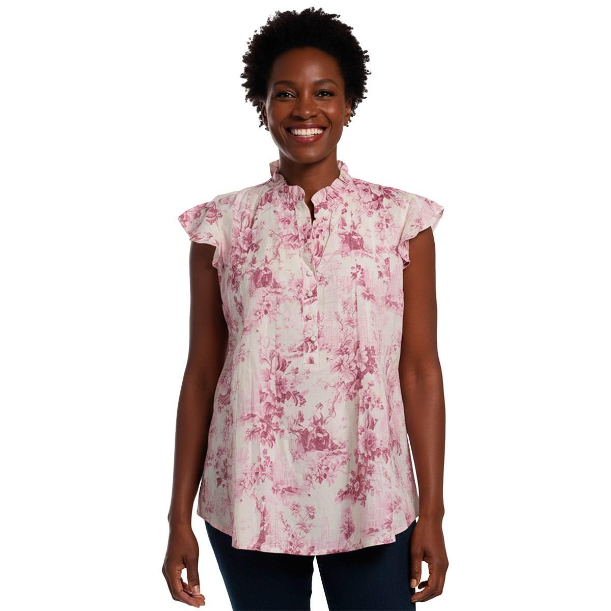 Click here for Womens Cocomo Cap Sleeve Garden Party Floral Blous... prices