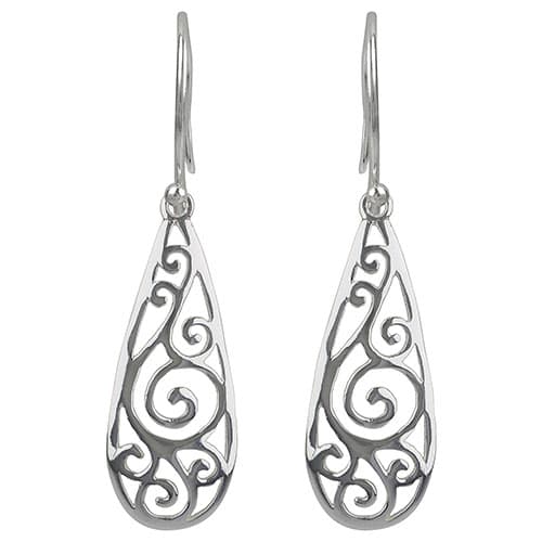 Click here for Sterling Silver Filigree Teardrop Drop Earrings prices