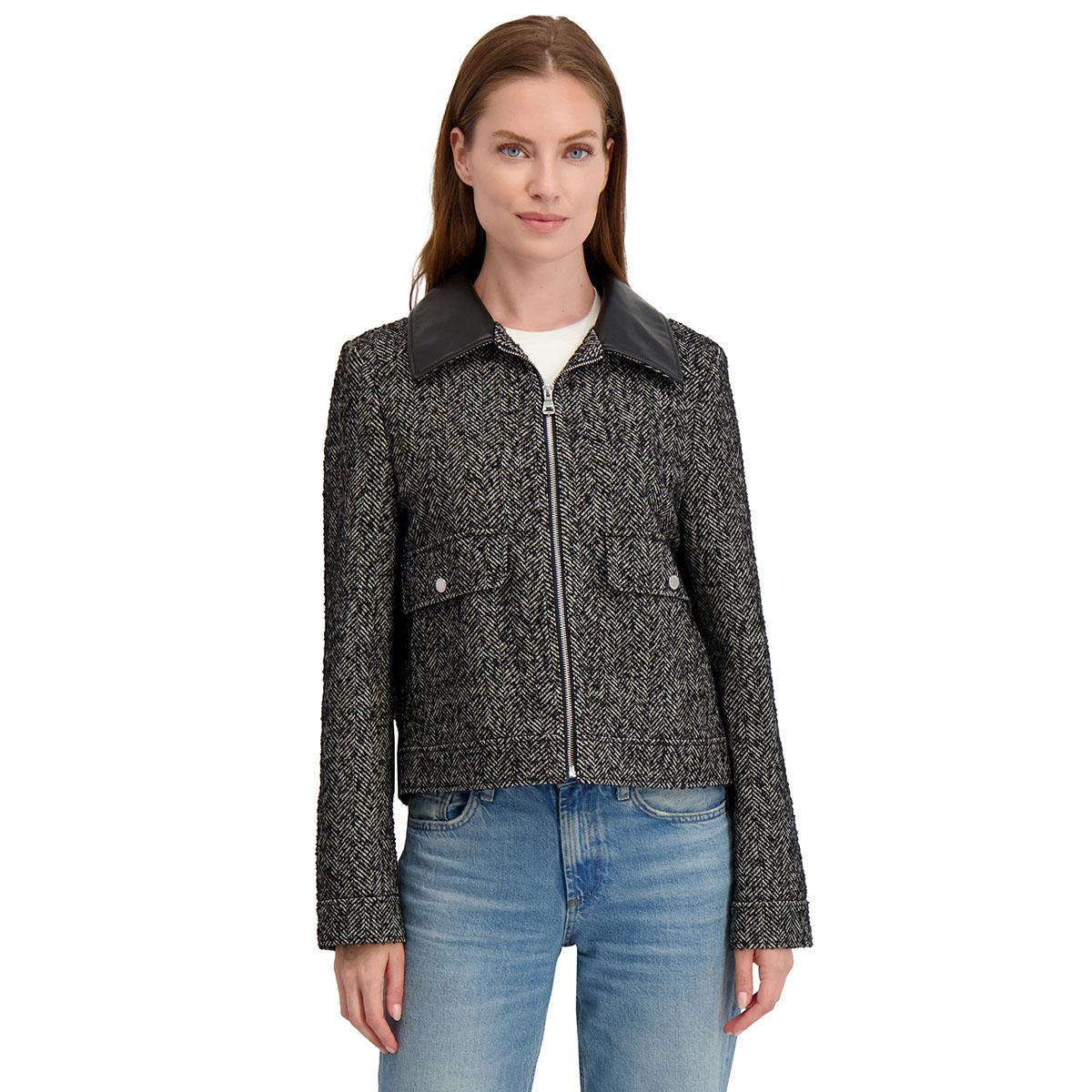 Laundry By Shelli Sega Tweed-Textured Jacket - Black/white