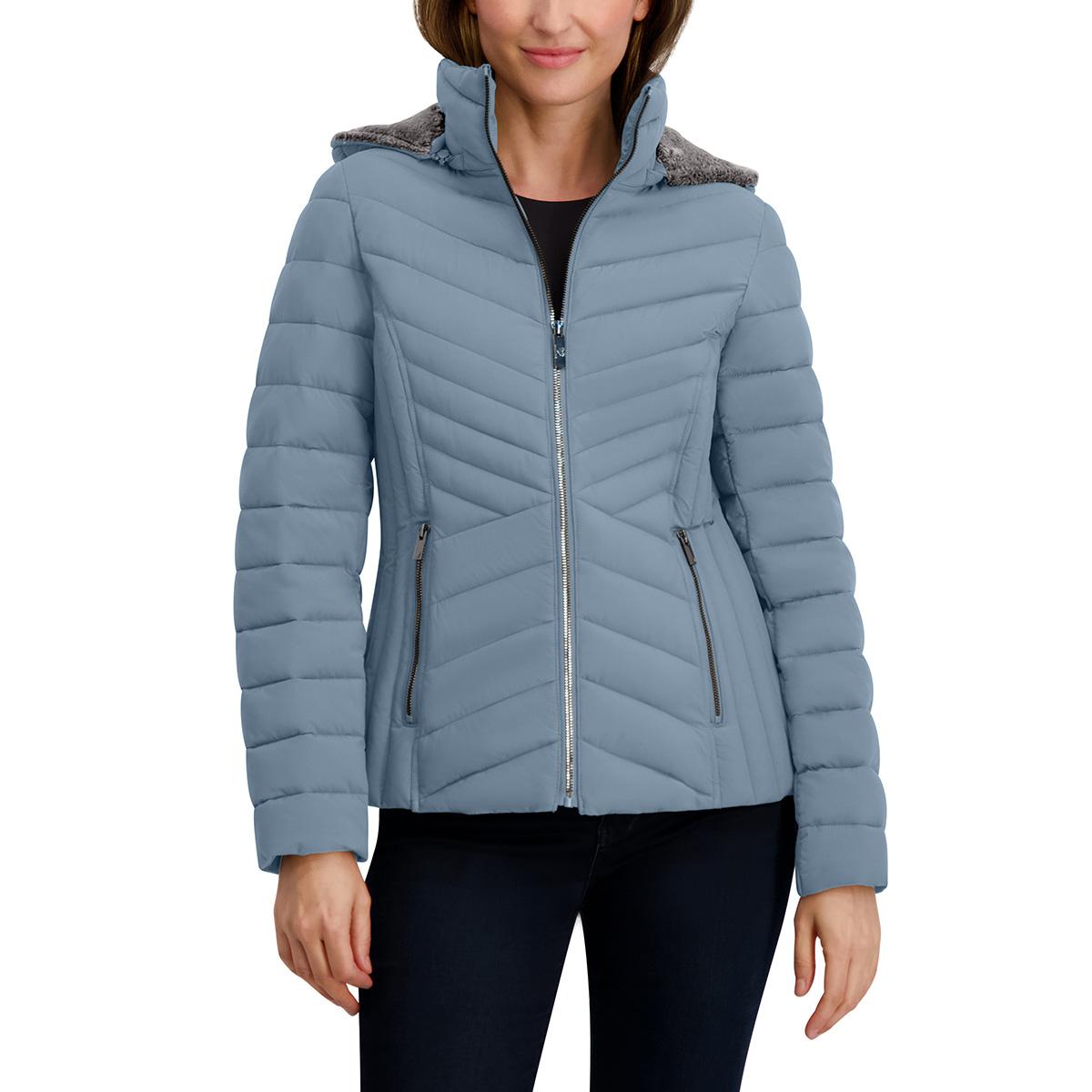 Click here for Womens Nautica Short Stretch Puffer Jacket w/Faux... prices