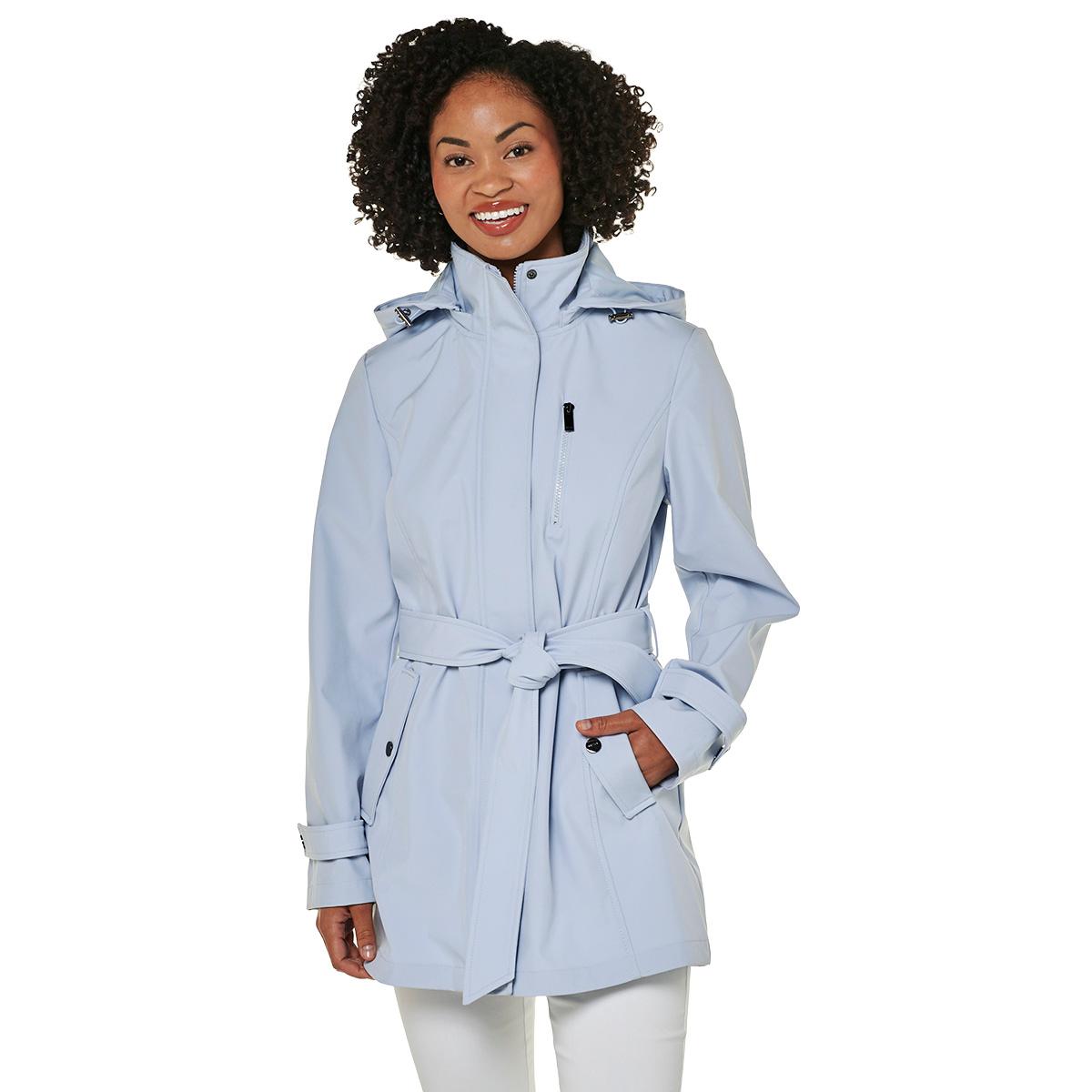 Click here for Petite Nautica Bonded Rain Jacket with Belt prices