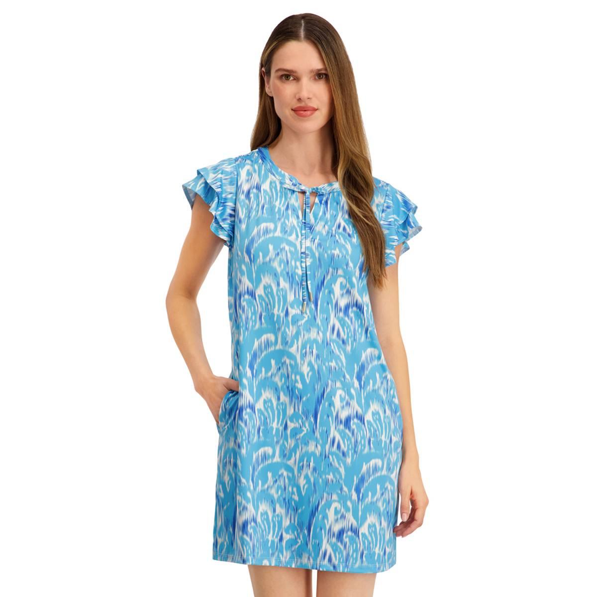 Click here for Womens Stella Parker Flutter Sleeve Tie Dye UPF Sh... prices