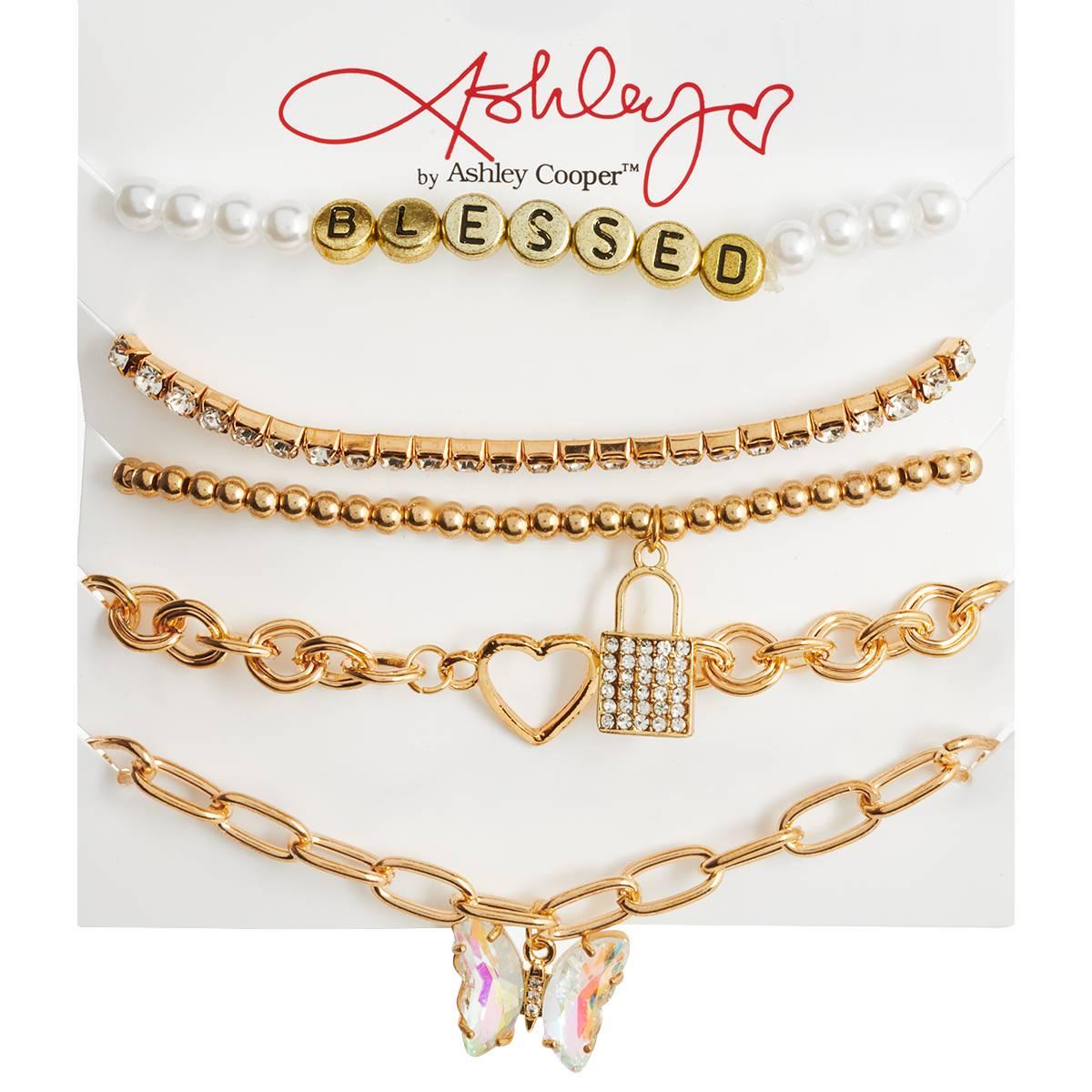 Click here for Ashley 5pc. Glass Stones/Pearls Blessed Messaging... prices