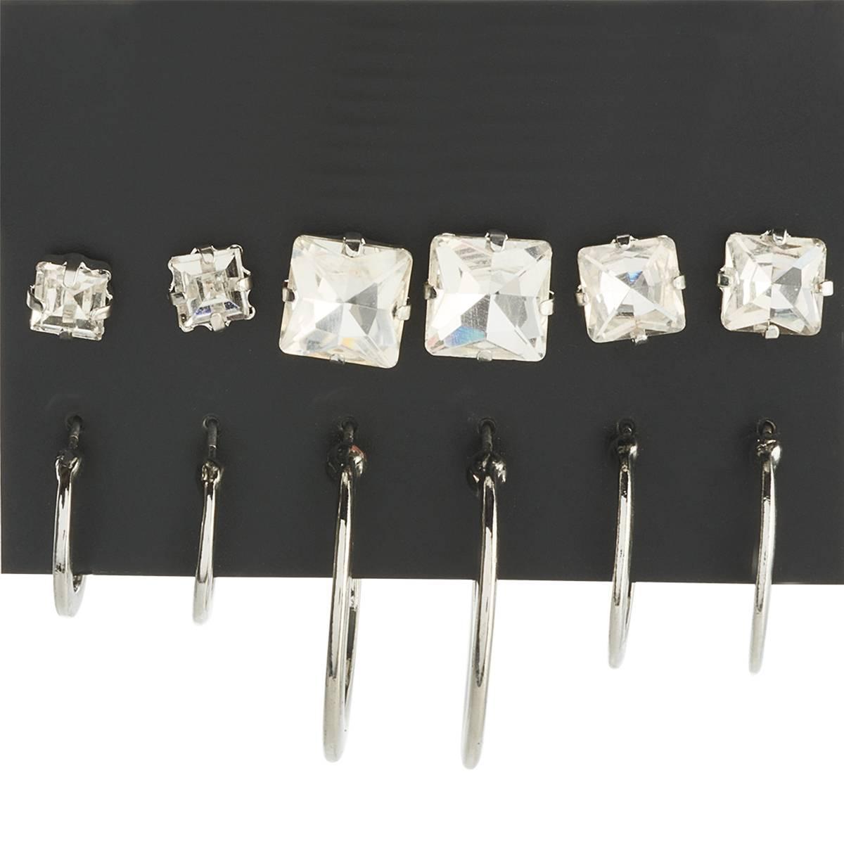 Click here for Ashley Silver-Plated Earrings w/ Faceted Graduated... prices
