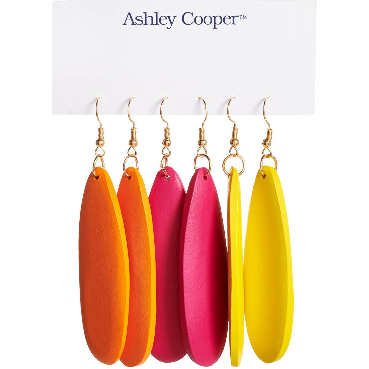 Click here for Ashley Cooper(tm) 3pr. Gold-Plated Wood Drop Earri... prices