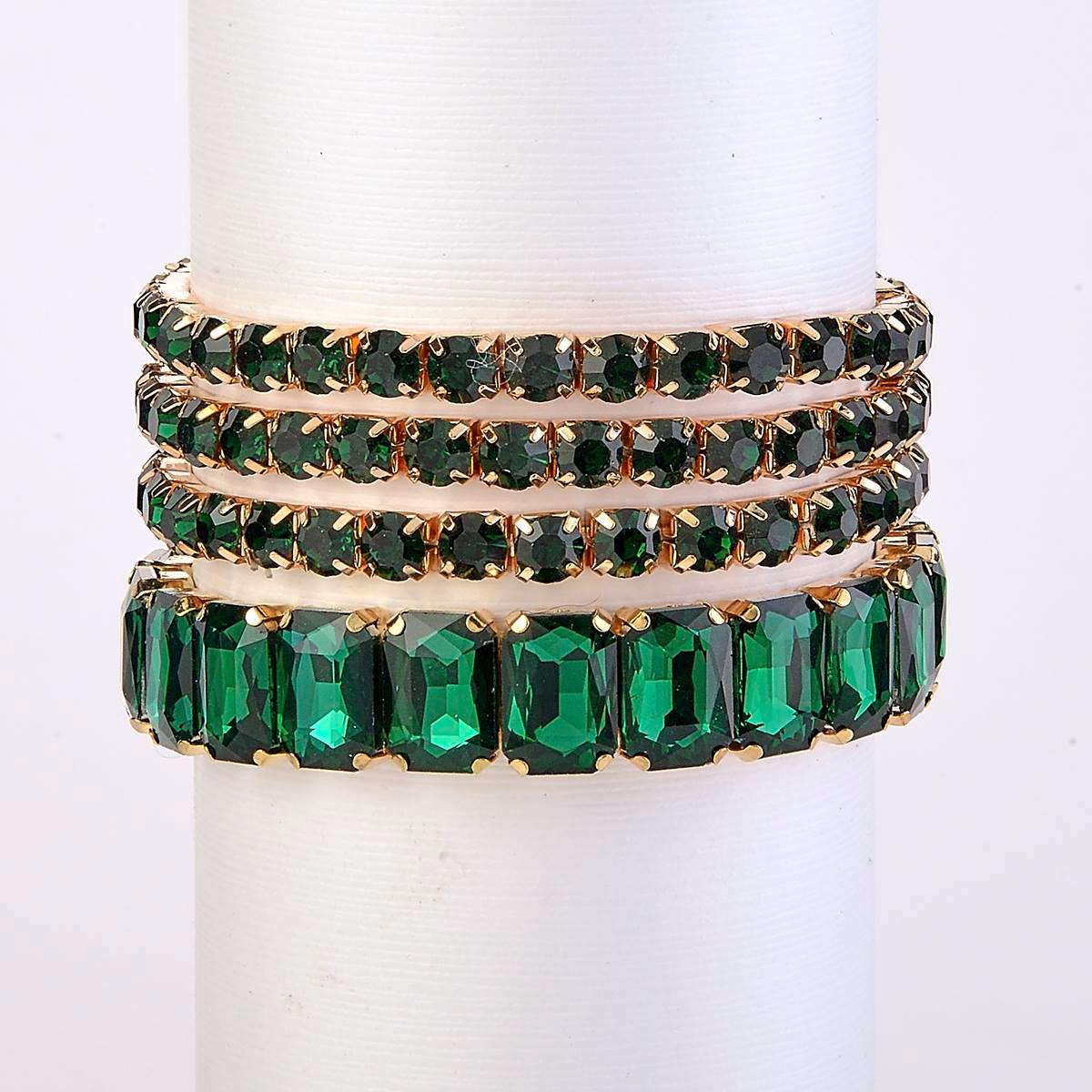 Click here for Ashley Cooper(tm) 4pc. Emerald Glass Stone Stretch... prices