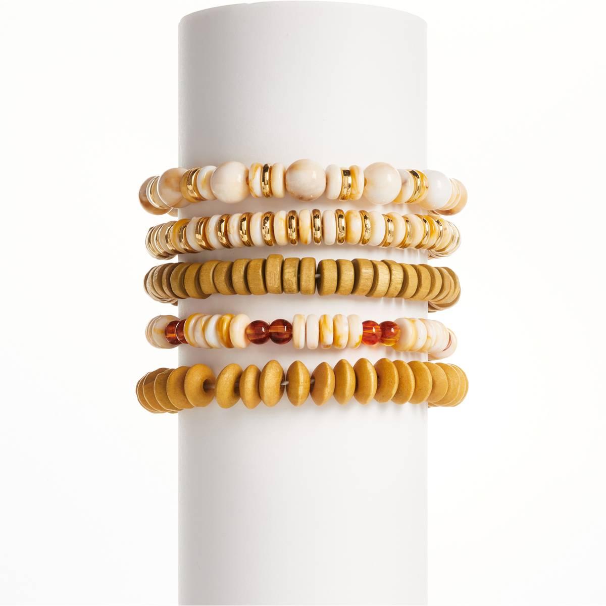Click here for Ashley Cooper(tm) 5pc. Gold Plated Beaded Stretch... prices