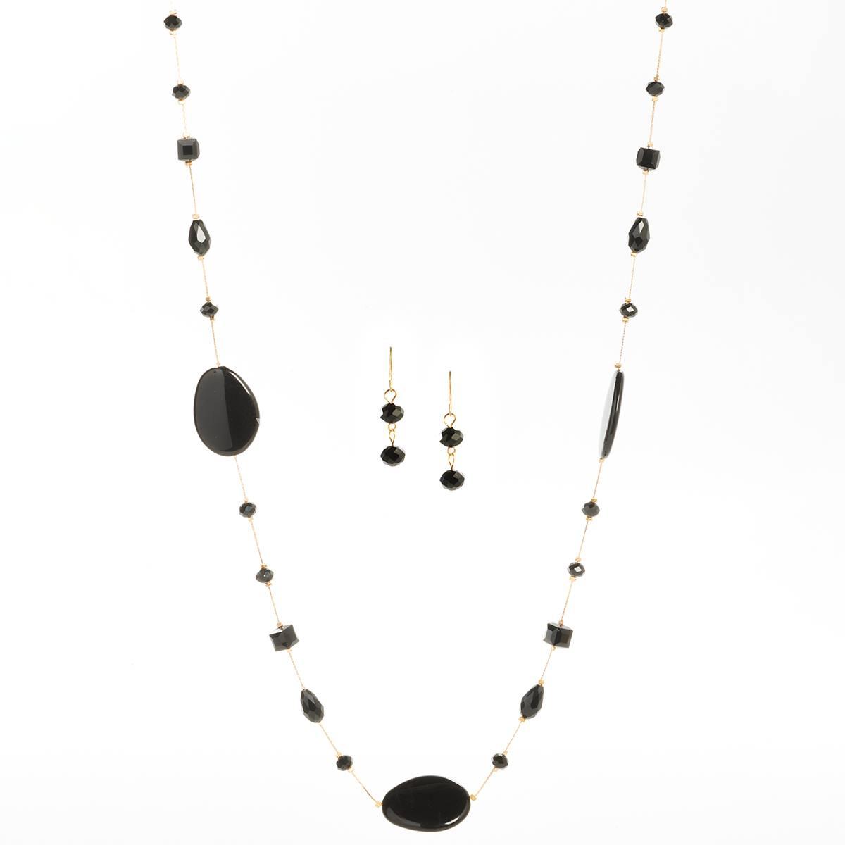 Click here for Ashley Cooper(tm) Mixed Jet Bead Chain Necklace &... prices