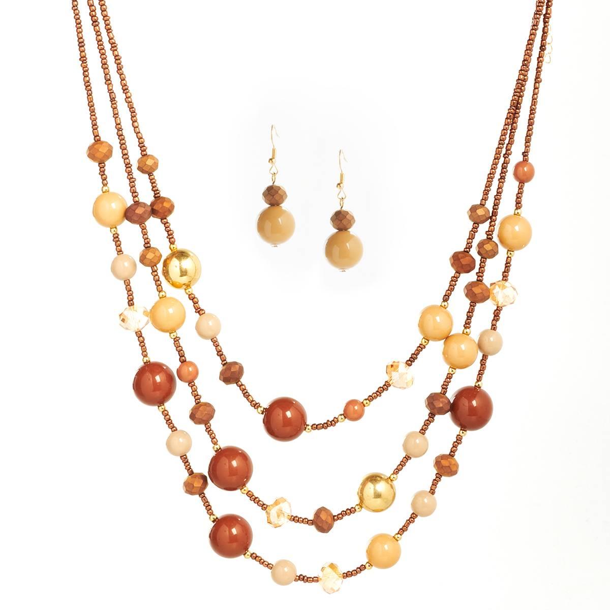 Click here for Ashley Cooper(tm) Gold Plated Beaded Necklace & Ea... prices