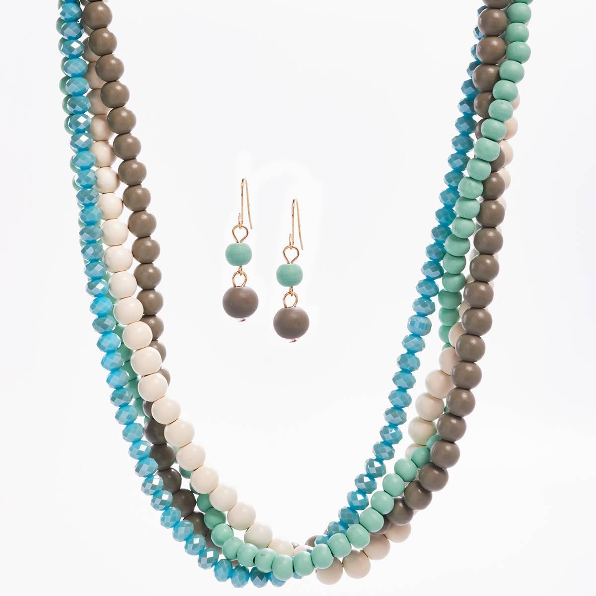 Click here for Ashley Cooper(tm) Twist Beaded Necklace & Earrings... prices