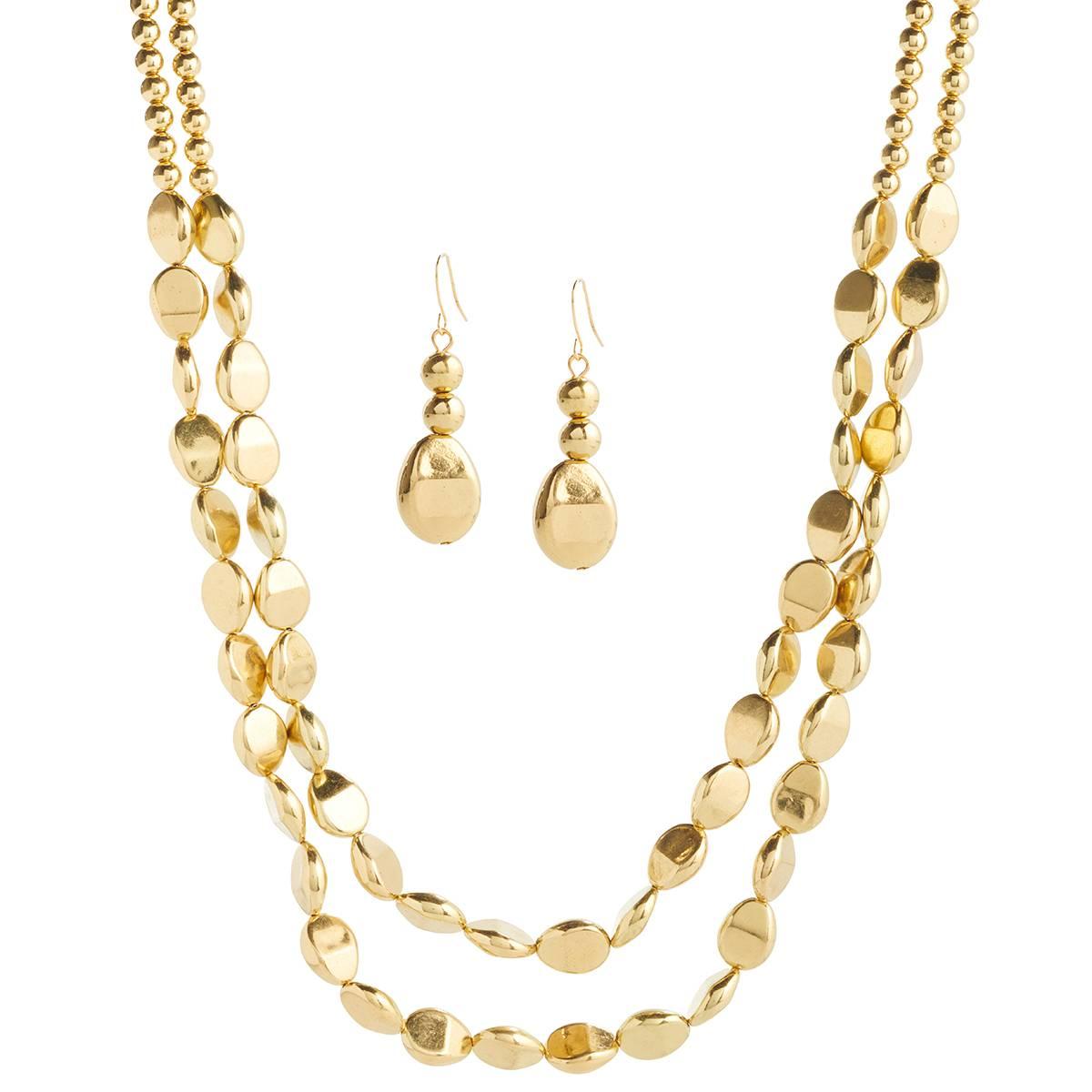 Click here for Ashley Cooper(tm) 2 Row Teardrop Bead Necklace & E... prices