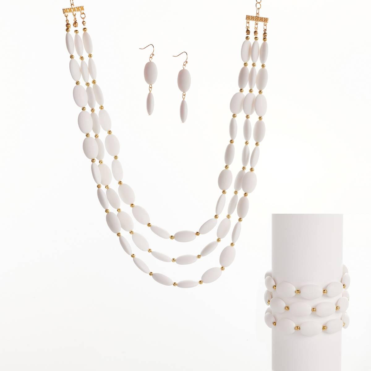 Click here for Ashley Cooper(tm) Gold Plated Beaded Necklace/Brac... prices