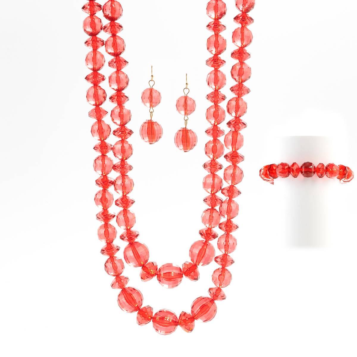 Click here for Ashley Cooper(tm) Ruby Faceted Necklace/Bracelet/E... prices