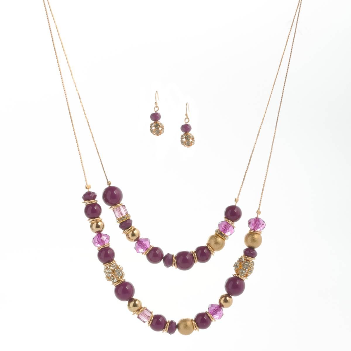 Click here for Ashley Cooper(tm) Amethyst Beaded Necklace & Fireb... prices