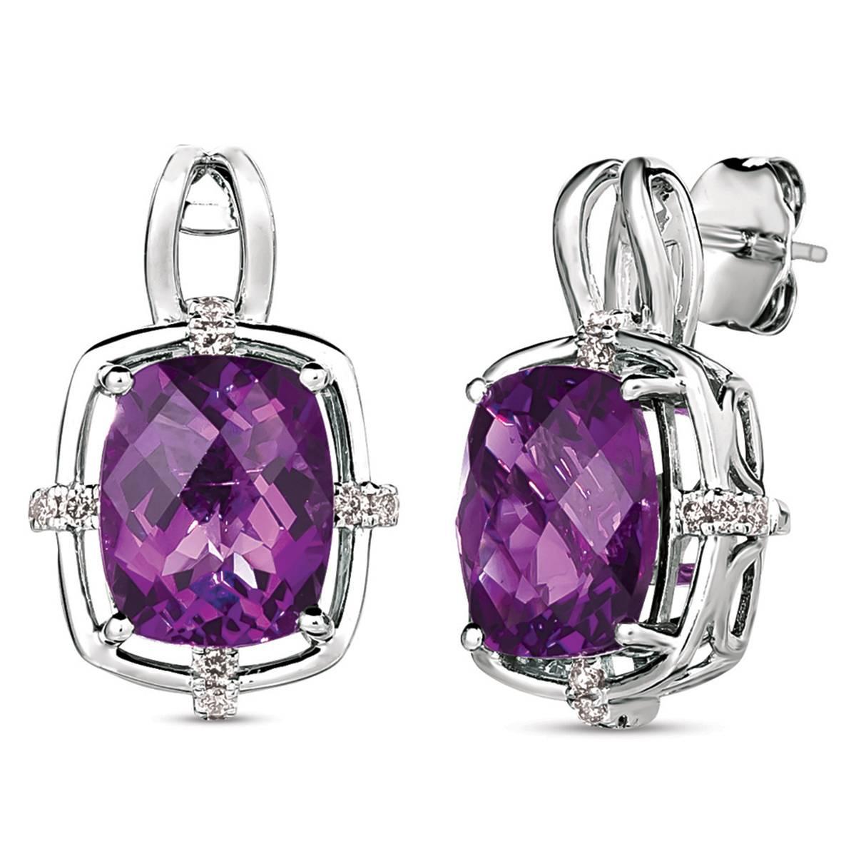 Le Vian(R) Vanilla Gold(R) Dark Amethyst & Nude Diamonds(tm) Earrings
