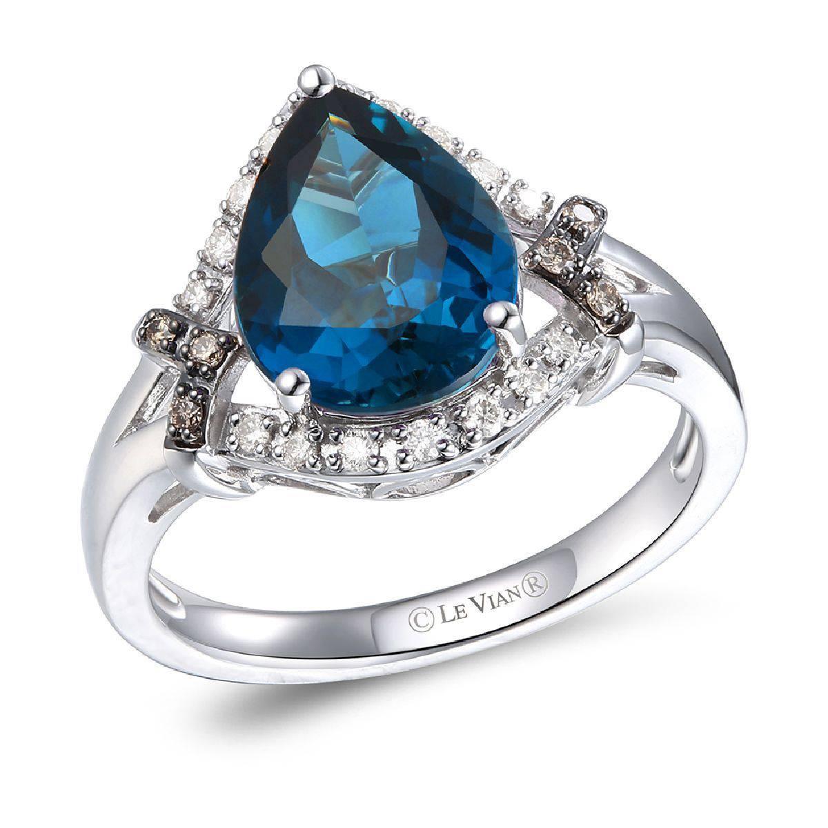 Click here for Le Vian(R) 14kt. White Gold & 3ctw. Blue Topaz Rin... prices