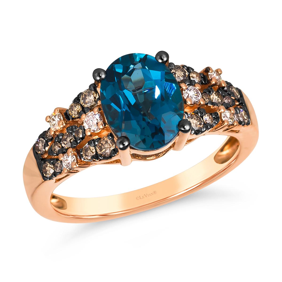 Click here for Le Vian(R) Deep Sea Blue Topaz(tm) Center & Rose G... prices