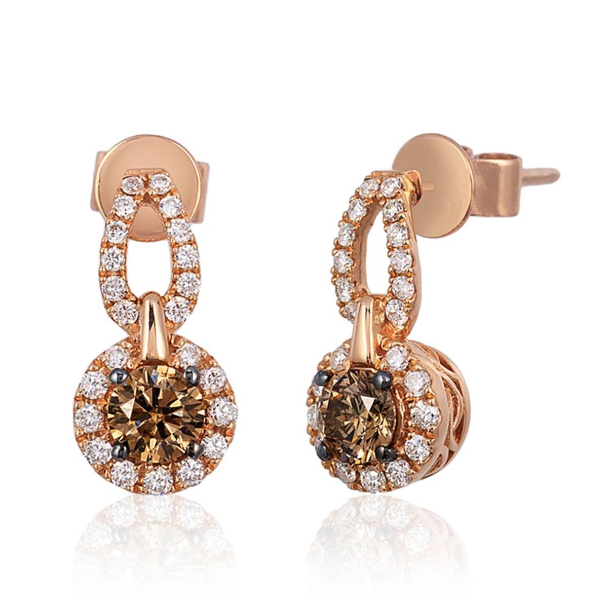 Click here for Le Vian(R) 14kt. Rose Gold 1/2ctw. Diamond Drop Ea... prices
