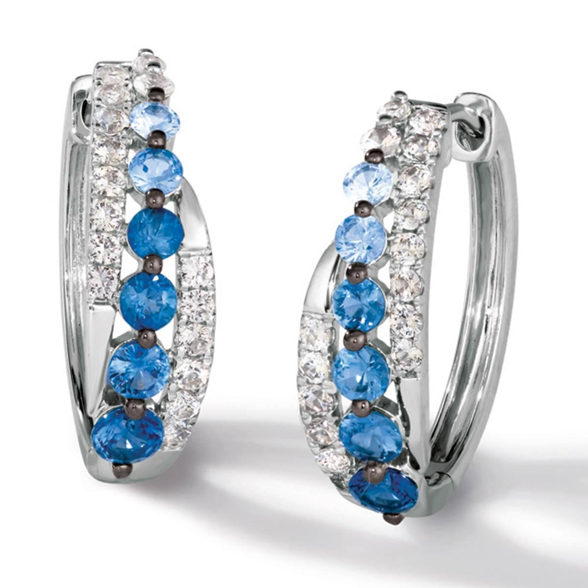 Click here for Le Vian(R) Denim Ombre White Sapphire Hoop Earring... prices
