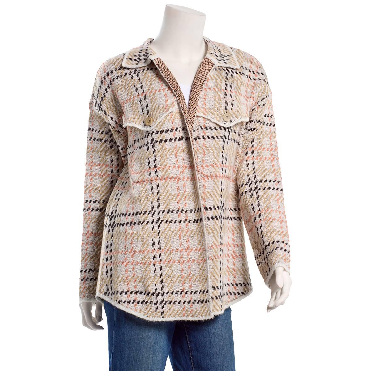 Click here for Womens By Design Long Sleeve Open Front Houndstoot... prices