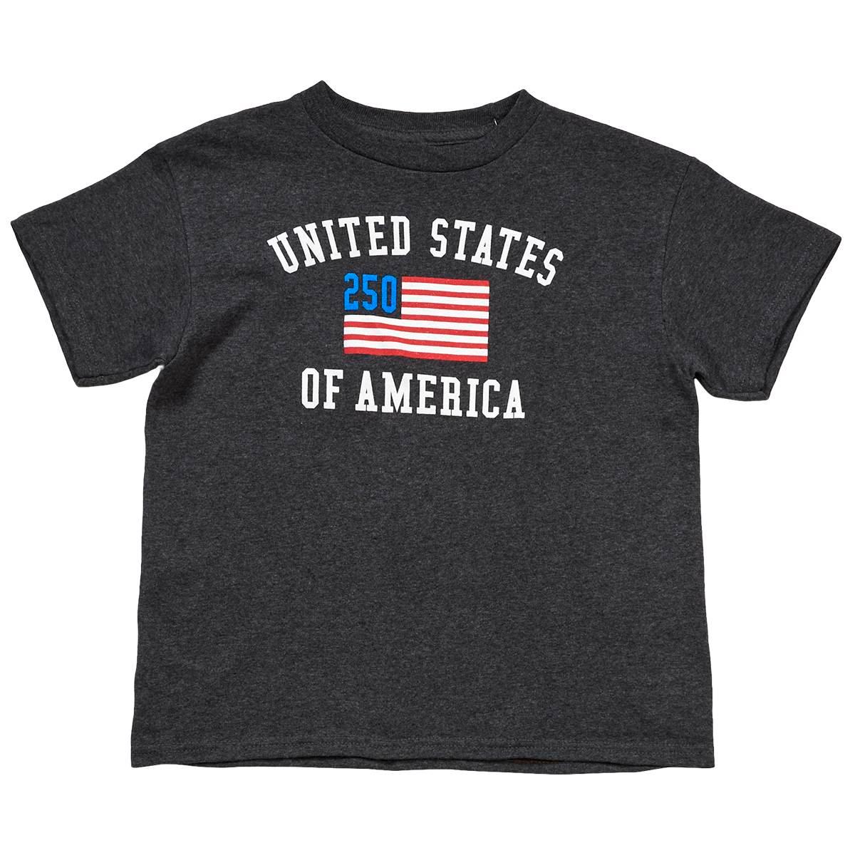 Click here for Boys (8-20) 250 Flag Short Sleeve Tee - Charcoal H... prices