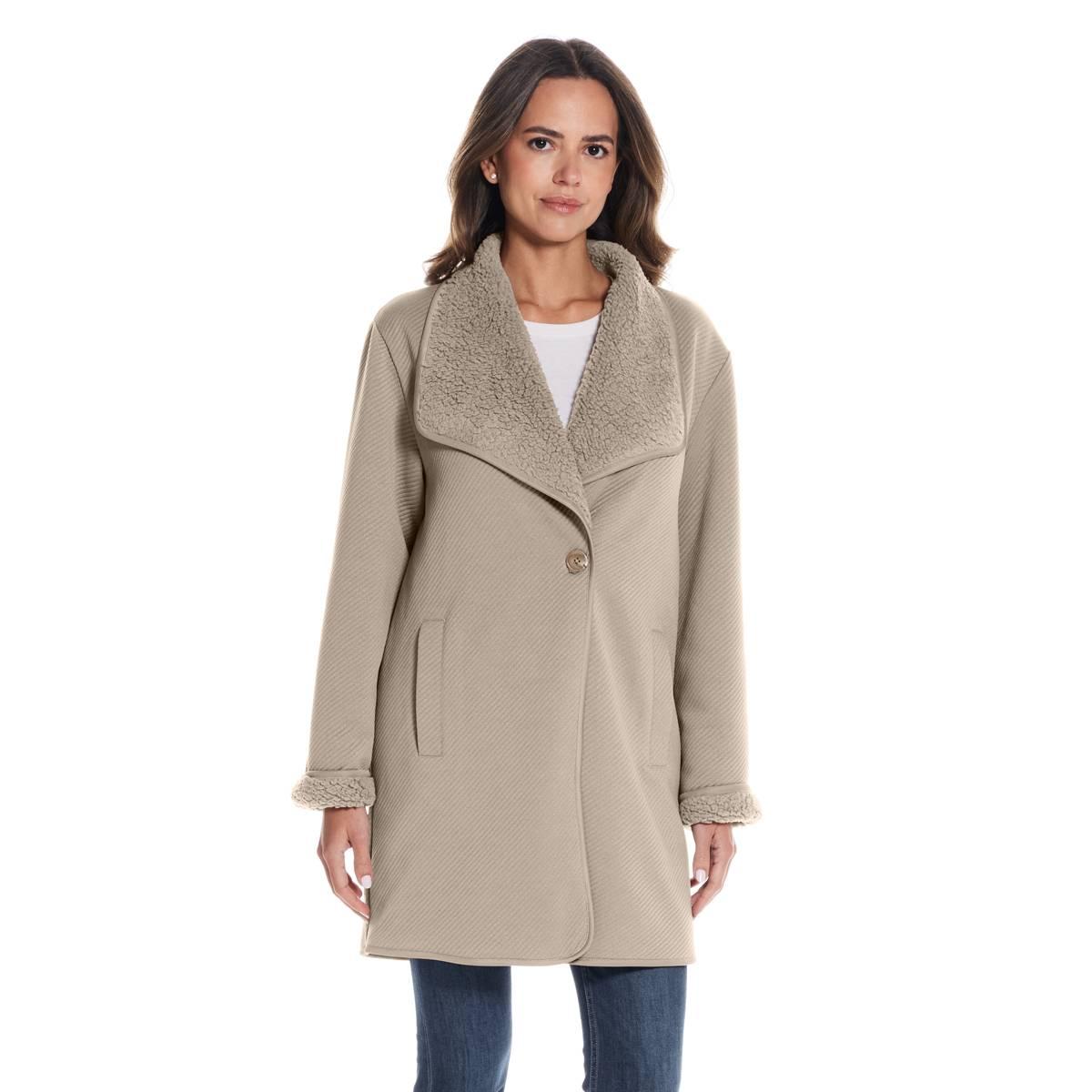Click here for Womens Weatherproof Grooved Fleece Coatigan With S... prices