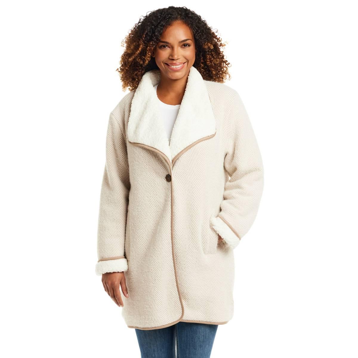 Click here for Womens Weatherproof Herringbone Sherpa Lined Coati... prices