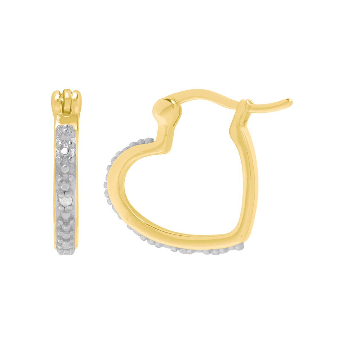 Click here for Gianni Argento Diamond Accent Heart Hoop Earrings prices
