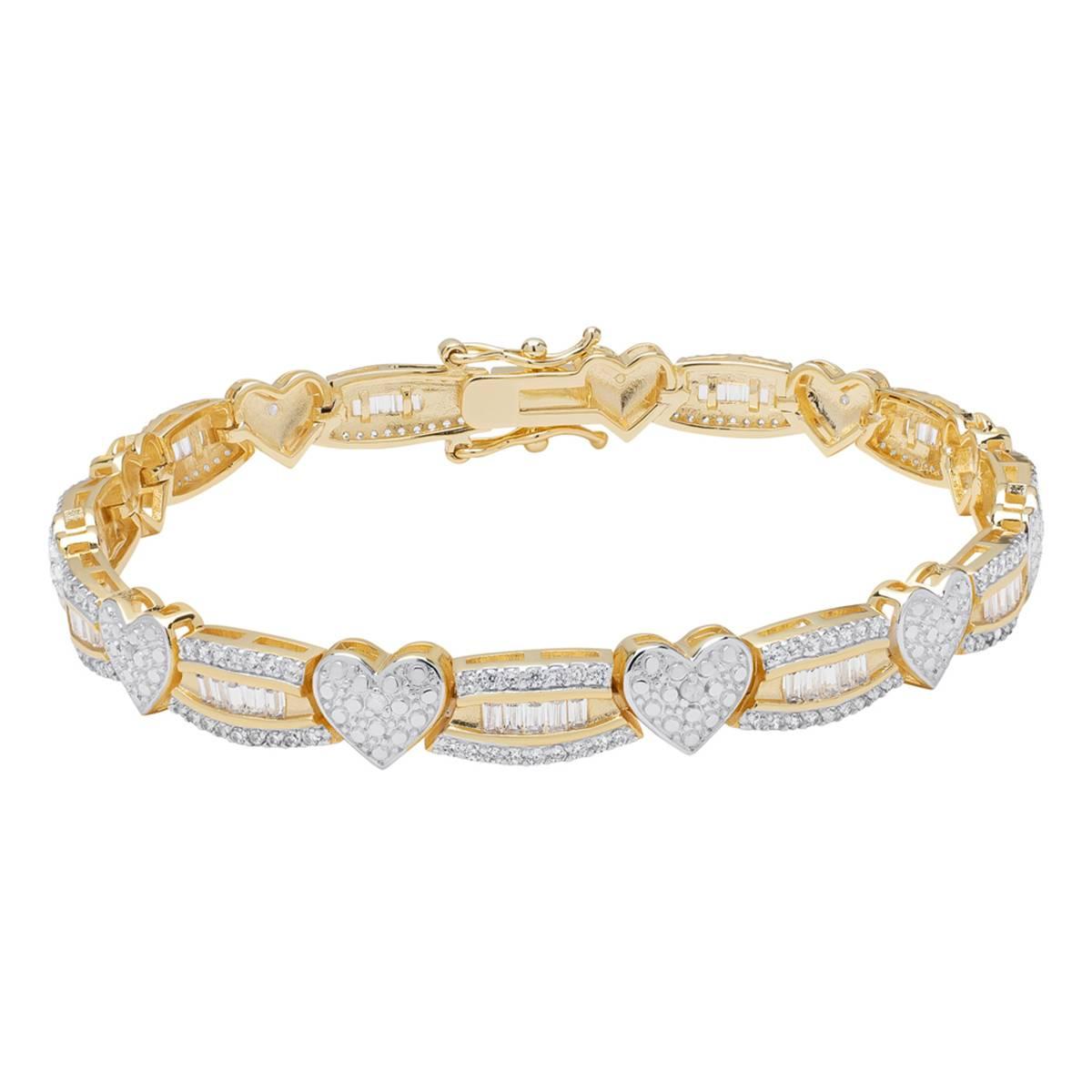 Click here for Gianni Argento Gold Plated Diamond Baguette Heart... prices