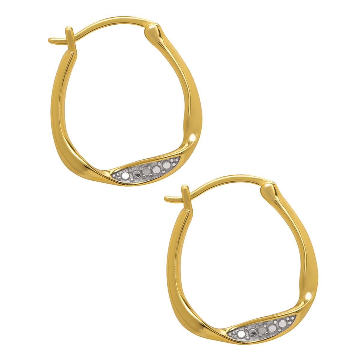 Click here for Gianni Argento Diamond Accent Flat Hoop Earrings prices