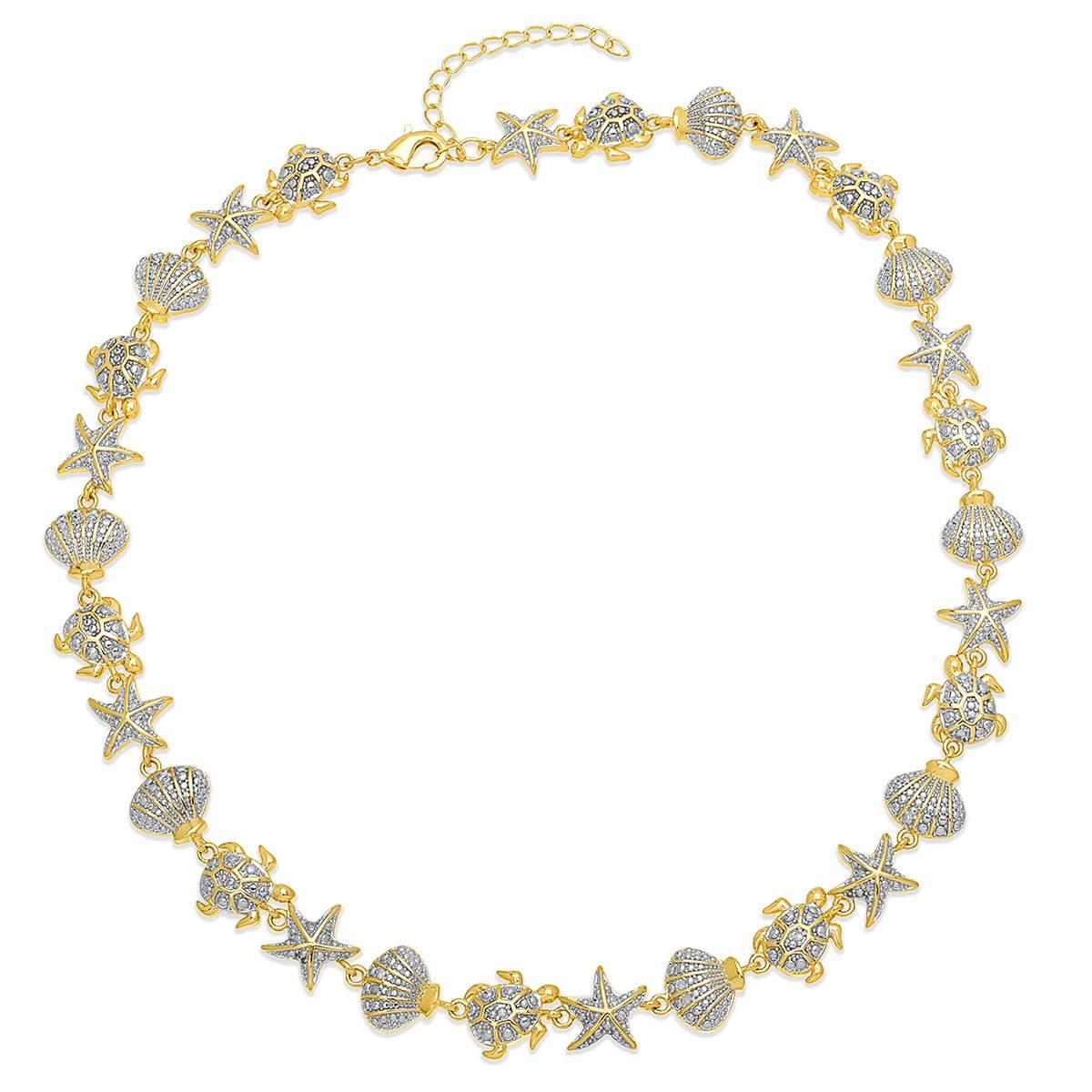 Click here for Gianni Argento 1/10ctw. Sealife Link Necklace prices