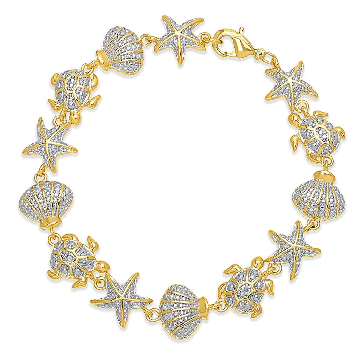 Click here for Gianni Argento Gold-Plated 1/10ctw. Diamond Sea Li... prices